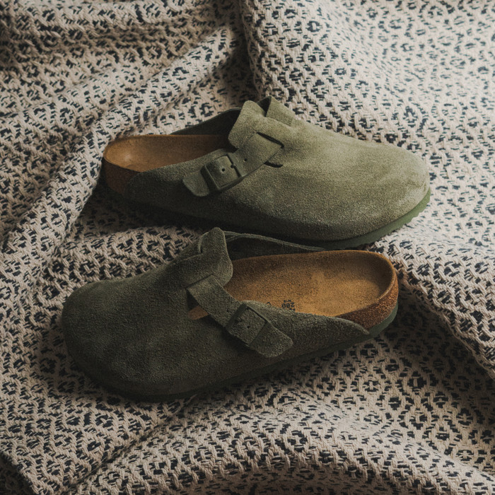 Birkenstock Boston Suede Leather (Modern Suede Thyme) | 43einhalb ...