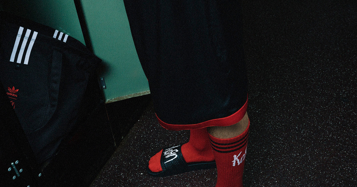 adidas x KoRn Adilette (black) | 43einhalb Sneaker Store