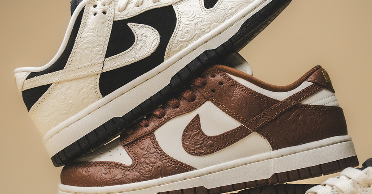 Nike Dunk Low (sail / fauna brown / sail / metallic gold) | 43einhalb ...